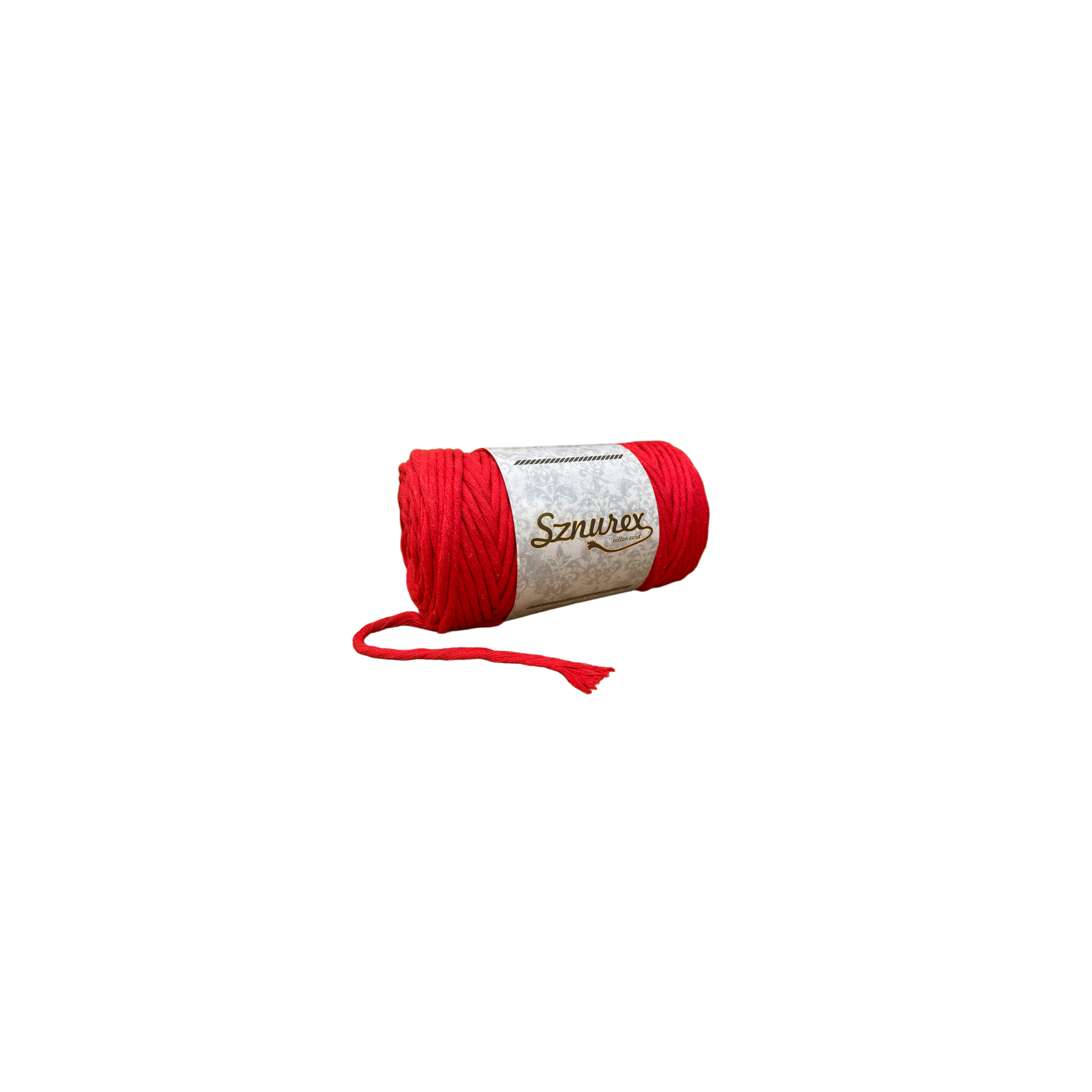 Czerwony Sznurek Bawe niany 5mm Skr cany Jednordzeniowy 100mb